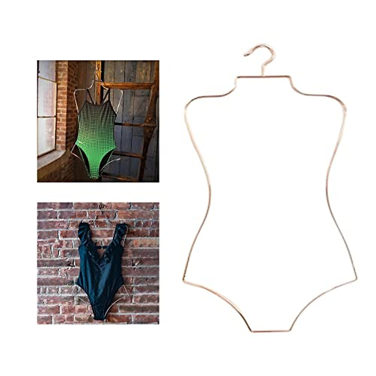 Leefasy 3pcs Body Shape Swimsuit Hanger, Girls Unisex Dress Holder Coat Rack, Clothing Hanger Bathing Suit Hanger for Cloakroom Closet Laundry Bedroom