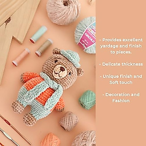 Circulo - Amigurumi Pelucia Yarn, Special Velvet Chenille Yarn for Amigurumi and Blanket, 144 yds, Worsted (8797 - Steel)