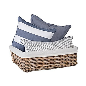 Kouboo Kobo Rattan Shelf, Underbed Removable Liner, Gray, Large Size Decorative Storage Basket