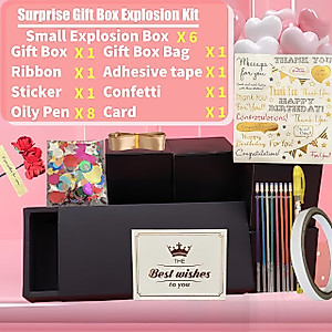 JINSTABAG Surprise Box Gift Box for Money, DIY Unique Folding Bouncing Gift Box with Confetti, Surprise Gift Box Explosion for Birthday, Anniversary, Valentine's Day.