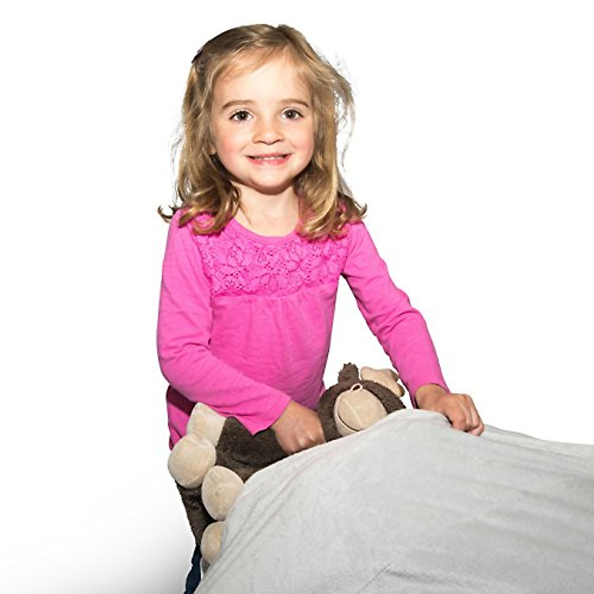 Jumbo Storage Bean Bag - Cover only - “Soft ’n Snuggly” Comfy Fabric Kids Love - Elephant - Store Stuffies, Extra Blankets & Pillows Too