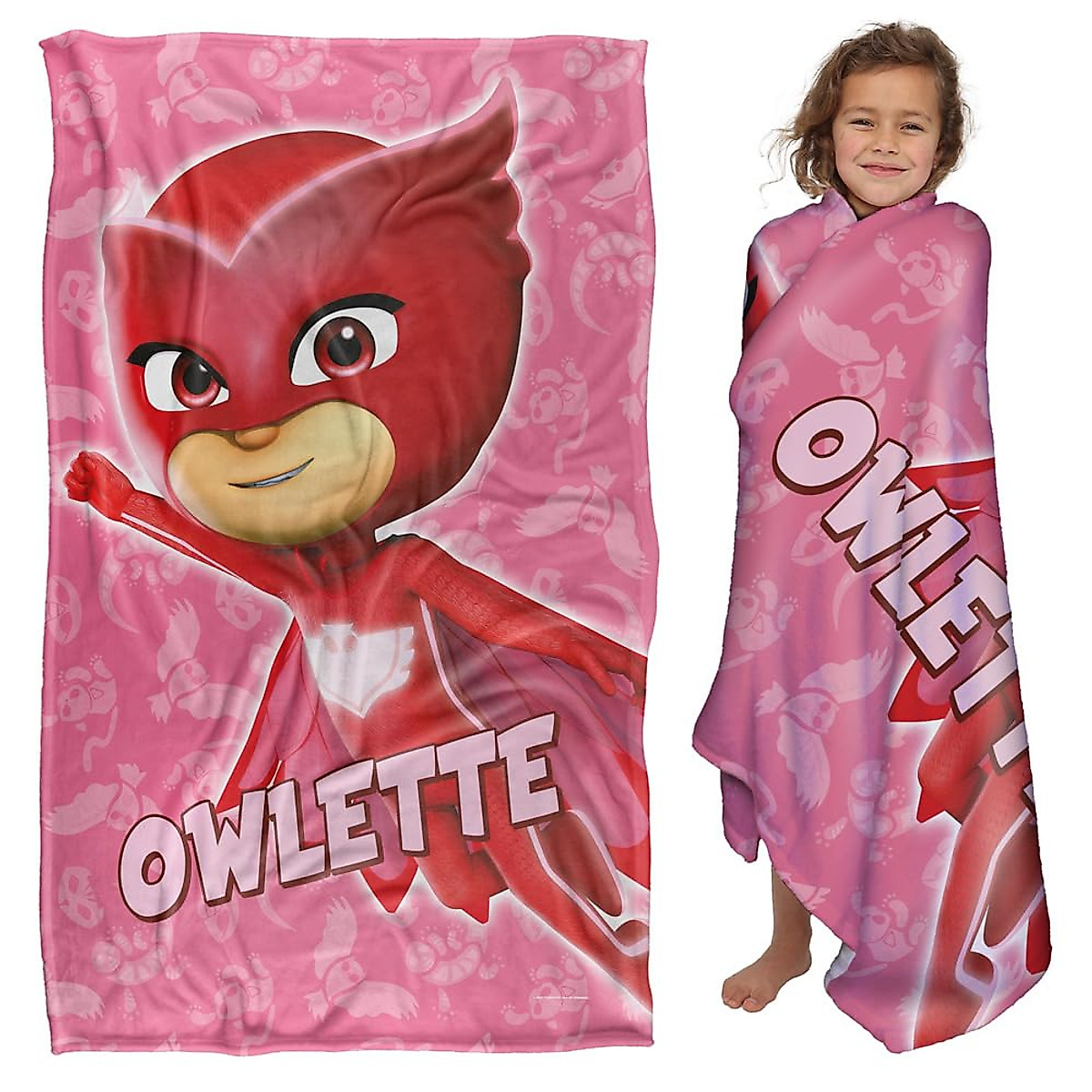 LOGOVISION PJ Masks Blanket Owlette Character Kids Silky Touch Blanket, 36" x 58"