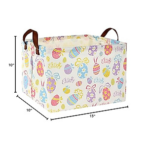 TIBAOLOVER Rectangular Kids Storage Basket Gift Basket Baby Storage Basket Cute Kids Toy Storage Bin Organizer Shelf Book Basket Room Decor(Easter Basket)