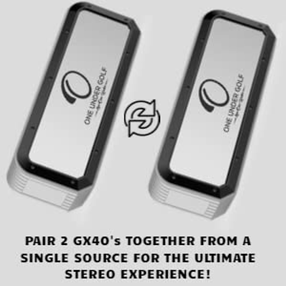 One Under GX40 Magnetic Wireless Speaker | Built in Magnet Locks onto cart Rail | Massive 40W Sound | IPX7 Waterproof,Shockproof,18 Hr Battery,100ft Range,Fast Type-C Charger-Gray