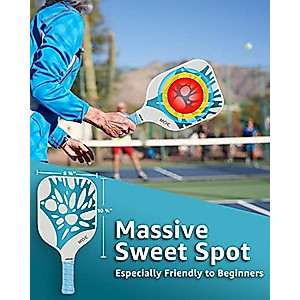 MXVIC Pickleball-Racket-Set 4 Pack with Balls and Paddle Case, Fiberglass Pickle-Ball Paddle Set of 4 for Adults, Kids | USAPA Compliant Pickleball Gear for Beginner, Adults, Kids, Men, Women