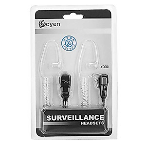 Two Way Radio Earpiece Noise Canceling Transparent Security Headphones Walkie Talkie Earphone with PTT/VOX – Pair