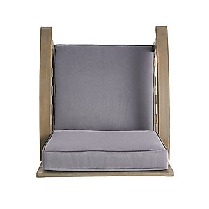 Christopher Knight Home Keanu Outdoor Wooden Club Chairs (Set of 2), Gray/Dark Gray