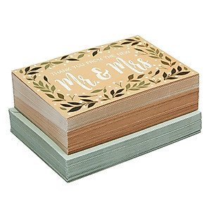 Paper Junkie 48 Pack From the New Mr and Mrs Wedding Thank You Cards with Envelopes Included (4x6 in)