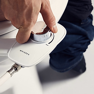 WHISPER – Bidet Toilet Seat Attachment – Self Cleaning Bidet for Toilet – Bathroom Bidet w/Water Pressure Dial – Non-Electric, Full Length, Auto Retracting Nozzle – Stain Resistant Bidet Sprayer