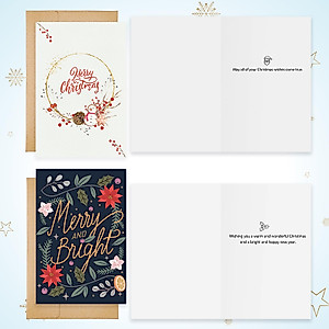 Nihuecne 40 Christmas Cards with Self Adhesive Envelopes, 4" x 6" Christmas and Holiday Xmas Greeting Note Cards Bulk for Friends, Family, Coworkers, Colleagues in 8 Assorted Design