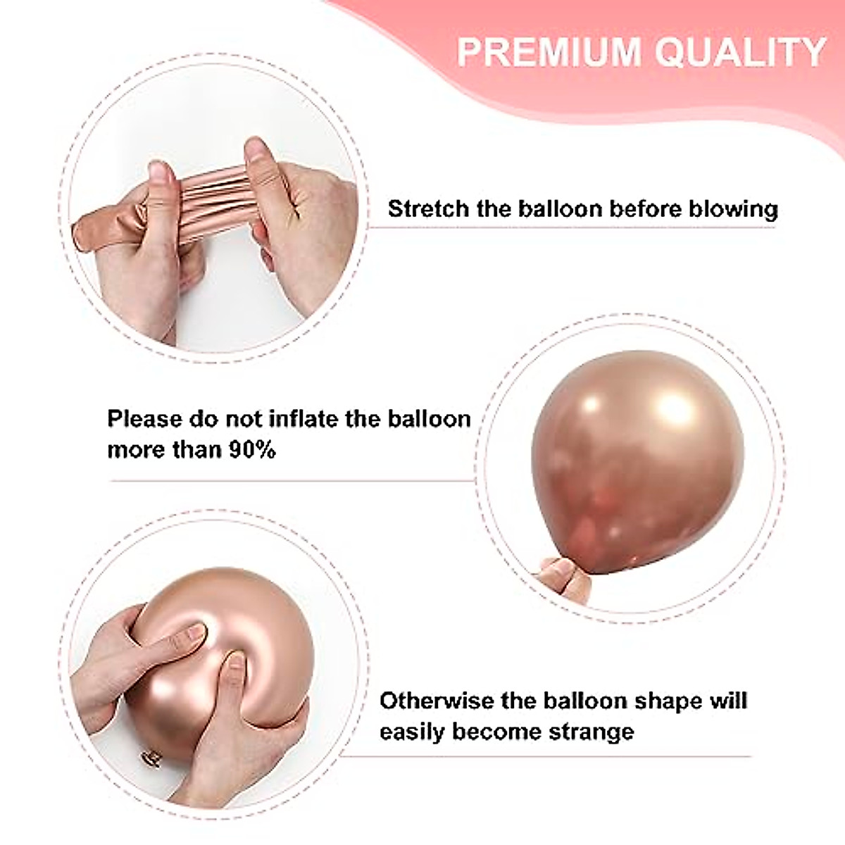 RUBFAC 65 Pcs 12 Inches Pink Balloon Arch Garland Kit, Hot Pink Rose Gold Chrome Balloons for Birthday Shower Princess Theme Party Background Decorations