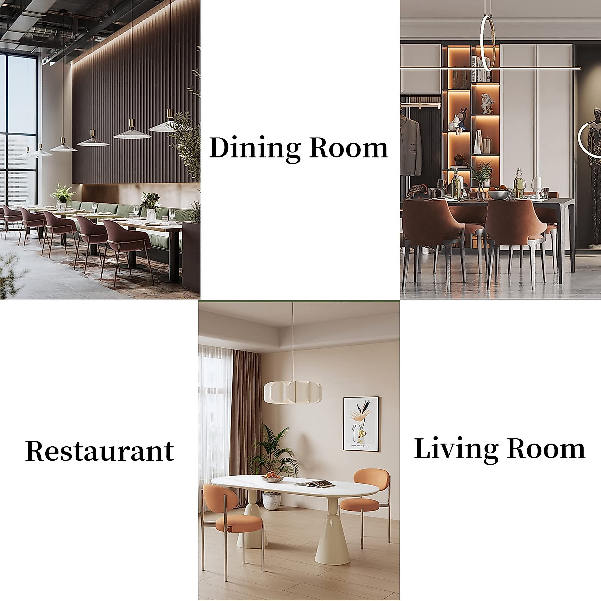 Zerifevni Set of 4 Dining Chair Modern Elegant Side Chairs Leather Durable Wide Cushion for Kitchen Room (4-White)