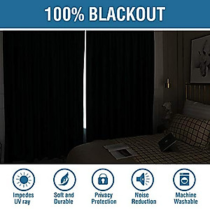 H.VERSAILTEX 100% Blackout Curtains for Bedroom 96 Inches Long Grommet Linen Face Full Light Blocking Curtain Drapes for Living Room Thermal Insulated Linen Look Curtains 2 Panels Set, Teal Blue
