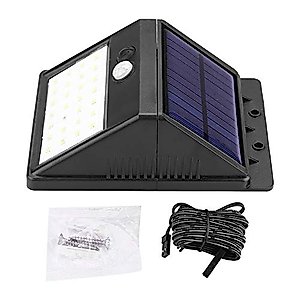 POCREATION Garden Light, Solar Sensor Light Solar Powered Light ABS Plastic Wall Light for Home Garden