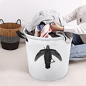 Death Grim Reaper Large Laundry Basket Hamper Bag Washing with Handles for College Dorm Portable