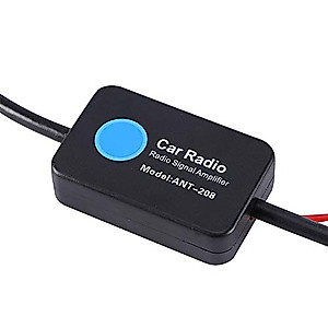 Antenna Amplifier, Signal Booster Universal 12V Car FM AM Radio Antenna Signal Reception Amplifier Booster High Gain Low Noise HD 25dB