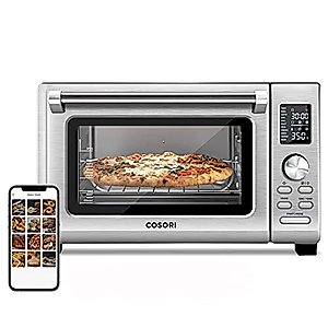 COSORI Air Fryer Toaster CS125-AO 11-in-1 Convection Oven Countertop 12 inch Pizza, 6 Slices of Toast, 30 Recipes & 4 Accessories Included, Smart-WiFi, 26.4QT, Stainless Steel