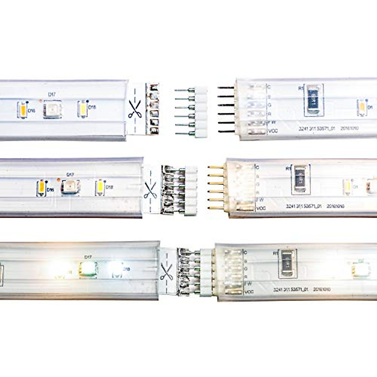 Litcessory 6-Pin to Cut-End Connector for Philips Hue Lightstrip Plus (Solder-On) (10 Pack, White - Standard 6-PIN V3)