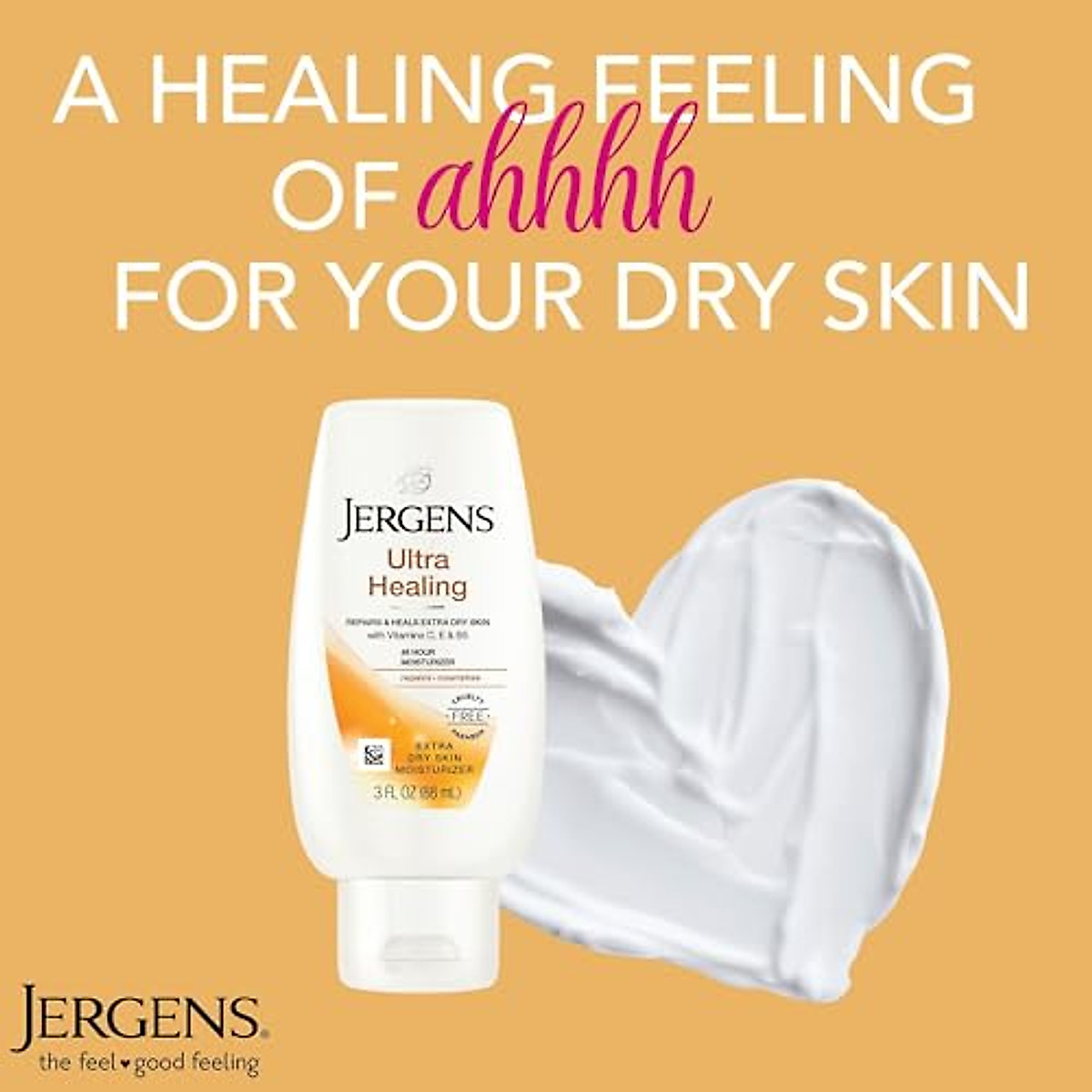Jergens Ultra Healing Dry Skin Moisturizer, Body and Hand Lotion, for Long Lasting Skin Hydration, with HYDRALUCENCE blend, 3 Fl Oz (Pack of 3)