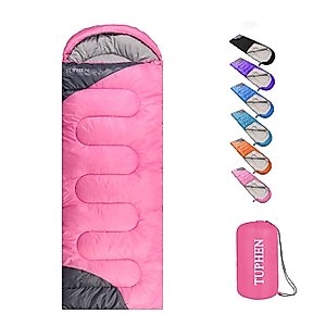 tuphen- Sleeping Bags for Adults Kids Boys Girls Backpacking Hiking Camping Microfiber Liner, Cold Warm Weather 4 Seasons Winter, Fall, Spring, Summer, Indoor Outdoor Use, Lightweight & Waterproof