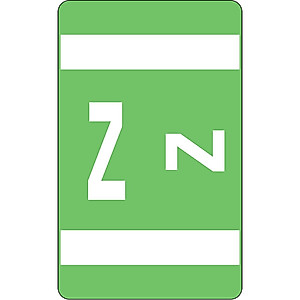 Smead AlphaZ ACCS Color-Coded Alphabetic Label, Z, Light Green, 100 Labels per Pack (67196)
