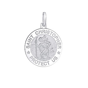 Jewelry by Debbie 925 Sterling Silver Saint Christopher Charm Pendant Patron Saint of Travelers, Made in Italy (15)