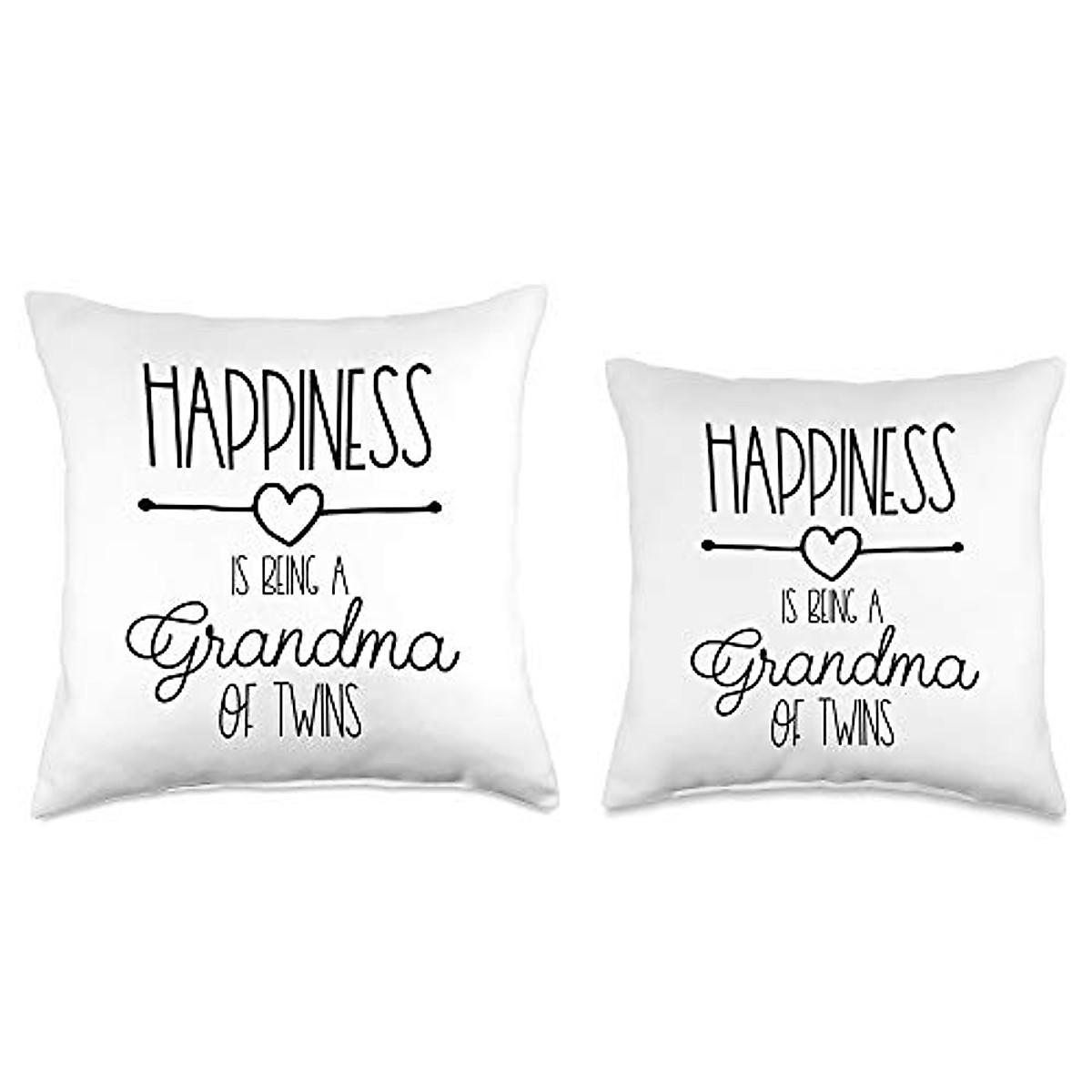 Twin Grandma Gifts For Women Co Happiness is Being A Grandma of Twins Pregnancy Announcement Throw Pillow, 16x16, Multicolor