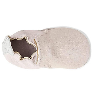 Robeez Baby Girls and Unisex Soft Soles Slip-Resistant Crib Shoes Slippers Moccasins for Infant and Toddler - Pink Light/Pastel Pretty Pearl - 6-12 Months