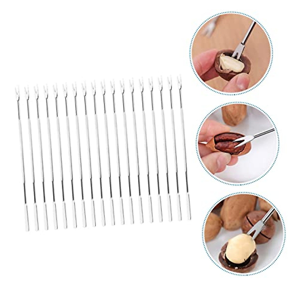 Housoutil 24pcs Multi-function Needle Tool Metal Forks Multipurpose Tool Seafood Needle Shellers Forks Pistachio Opener Seafood Accessory Crab Peeling Tools Seafood Fork Silver Crab