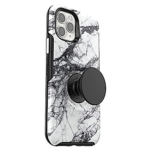 OtterBox + Pop Symmetry Series Case for Apple iPhone 11 Pro Max - White Marble, Black, 77-63776