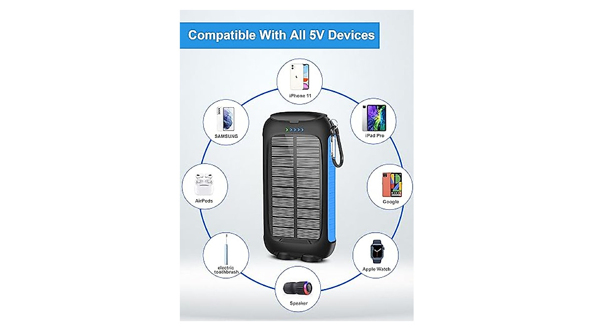 2024 Solar Power Bank 38800mAh Waterproof Portable Charger with Fast ...