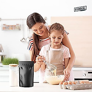 100 Pack 6.5x4&quot; Black Mylar Bags for Food Storage &amp; Dried Herbs - Mylar Bag for Edible Packaging - Multi-Usage Smell Proof Mylar Bags - Resealable Smell Proof Bags - Heat Sealable Bags