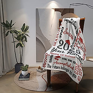 Custom Blanket Graduation Gifts Class of 2023 Graduation Decorations, Personalized Name Cool Graduation Gifts Blanket, Custom Throw Blanket Graduation Gifts for Him and Her 40x50 Inch