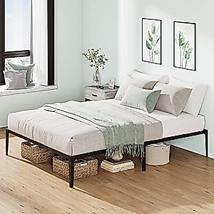 Alkmaar Full Size Bed Frame, 14 Inch Black Metal Full Bed Frame, No Box Spring Needed, Noise Free, Full Size Platform Bed Frame