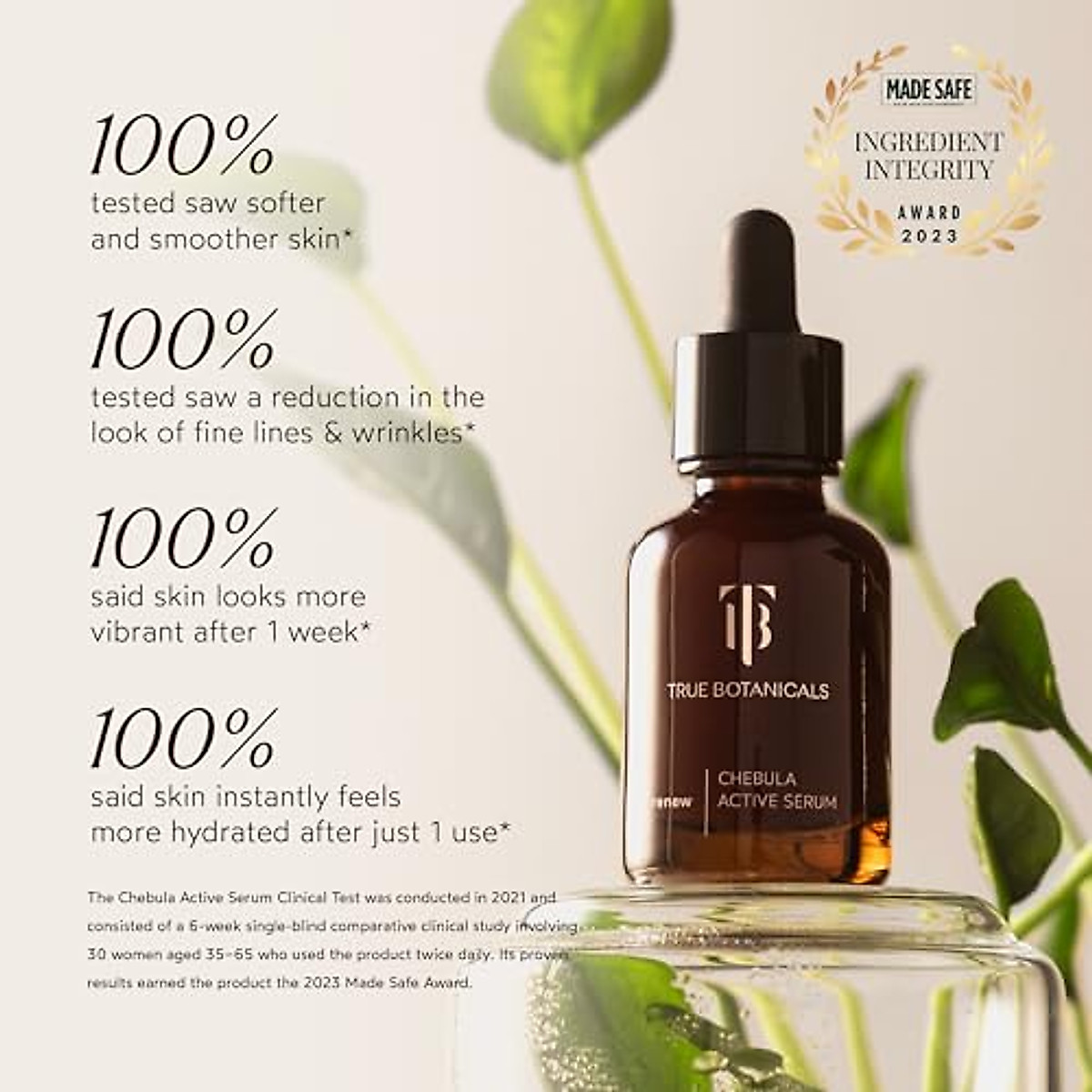 True Botanicals Chebula Active Serum | Optimizes Skins Collagen Levels | Anti-Aging Serum | Treats Fine Lines & Wrinkles | All Skin Types | Dermatologist Tested, All Natural, Vegan | 1 fl oz | 30 ml