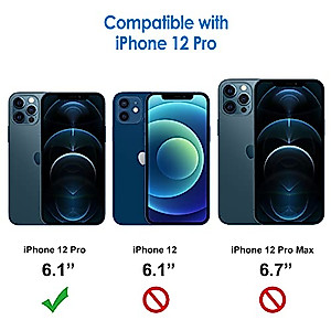 JETech Privacy Screen Protector for iPhone 12 Pro 6.1-Inch with Camera Lens Protector (Not for iPhone 12), Anti Spy Tempered Glass Film, 2-Pack Each