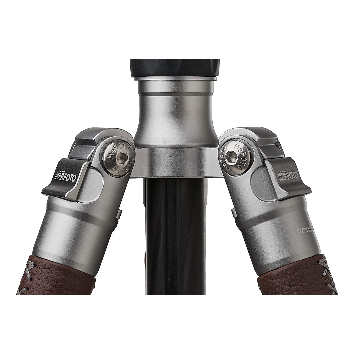 MeFoto RoadTrip Classic CF Leather Edition Lightweight 61.6" Carbon Fiber Tripod/Monopod, w/Case, Twist Locks, Dual Action Ballhead w/Arca Swiss Plate - Titanium (C1350Q1TL)