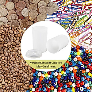 35mm Film Canisters with Caps (35 Pack) Plastic White Empty Film Canister Case Bulk with Lids Storage Reel Containers for Storing Film, Small Accessories, Beads