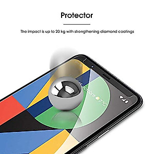[4 Pack] OMOTON Google Pixel 4 XL Screen Protector, Tempered Glass Screen Protector for Google Pixel 4XL 2019 Released with/Alignment Frame/Scratch Resistant/Bubble Free