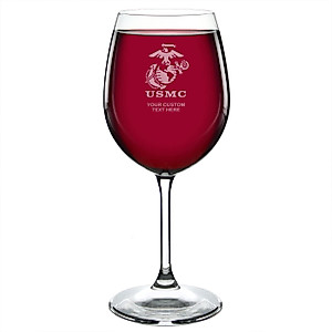 7.62 DESIGN U.S. Marine Corps Eagle Globe & Anchor Personalized 16 oz. Wine Glass