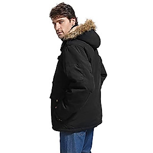 Yozai Men's Winter Coats, Warm Winter Jackets for Mens Ski Snow Jacket Snowboard Water Resistant Jacket Mountain Windbreaker Detachable Hooded Parka Black Medium