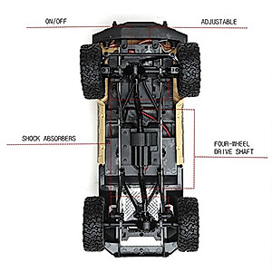 The perseids RC Rock Crawler WPL C24 RTR 1/16 Pickup Trucks Blue with LED Lights 2.4Ghz 4x4 Off-Road RC Semi Trucks All Terrain Car, RC Crawler Remote Control Truck for Boys and Adults