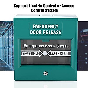 Broken Glass Fire Emergency Exit, Door Emergency Exit Fire Alarm Button Release Safety Button for Home/Business Security Fire Emergency Box
