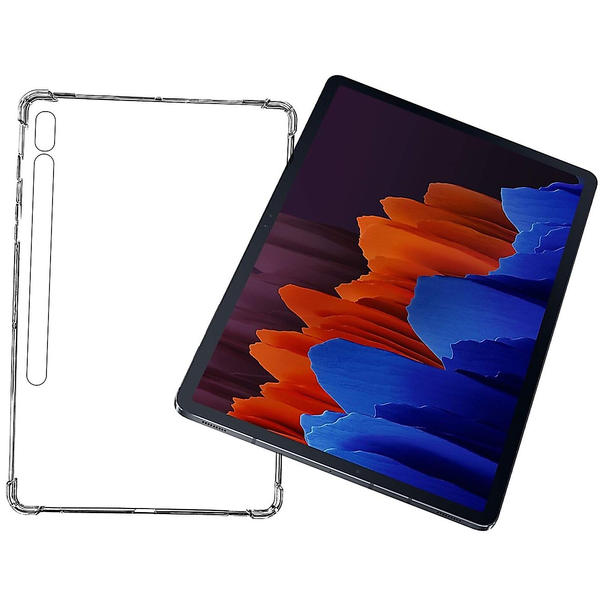 SFFINE Clear Case for Samsung Galaxy Tab S8 2022 and Galaxy Tab S7 2020 Tablet,[Thick Corner] Transparent Thin Slim Soft Flexible TPU Gel Silicone Protective Case Cover for Galaxy Tab S8/S7 11 Inch