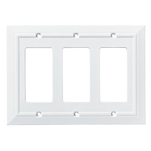 Franklin Brass Classic Architecture (1-Pack) Decorative Light Switch Cover Pure White 3-Gang Decorator/Rocker Wall Plate Triple Switch Plate Cover Electrical Outlet Covers W35250-PW-C