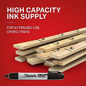 Sharpie King Size Permanent Markers Large Chisel Tip, Great For Poster Boards, Black, 12 Count