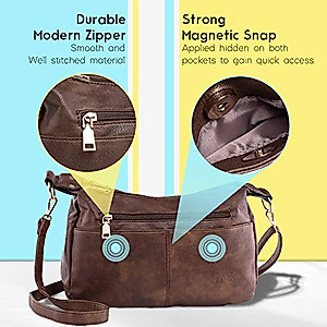 Katloo Medium Hobo Bag Women Purse Handbag PU Leather Crossbody Bag Shoulder Phone Pouch Tote Bags Ladies Satchel Wallet(Coffee)