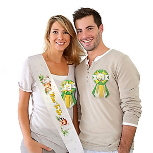 LXlucktim Safari Jungle Baby Shower Sash for Baby Shower, Mom to be Sash Jungle Animal Mom to Be & Daddy to Be Corsage Include Gold Glitter Letters Sash