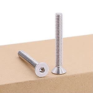 M4-0.7 x 30mm (60 pcs) Flat Socket Cap Screws, 304 Stainless Steel 18/8, Full Thread, Countersunk Head, Connections Bolts, DIN7991