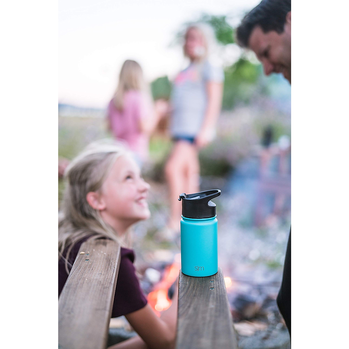 Simple Modern 22 Ounce Summit Water Bottle - Stainless Steel Tumbler Metal Flask +2 Lids - Wide Mouth Double Wall Vacuum Insulated Teal Leakproof -Caribbean